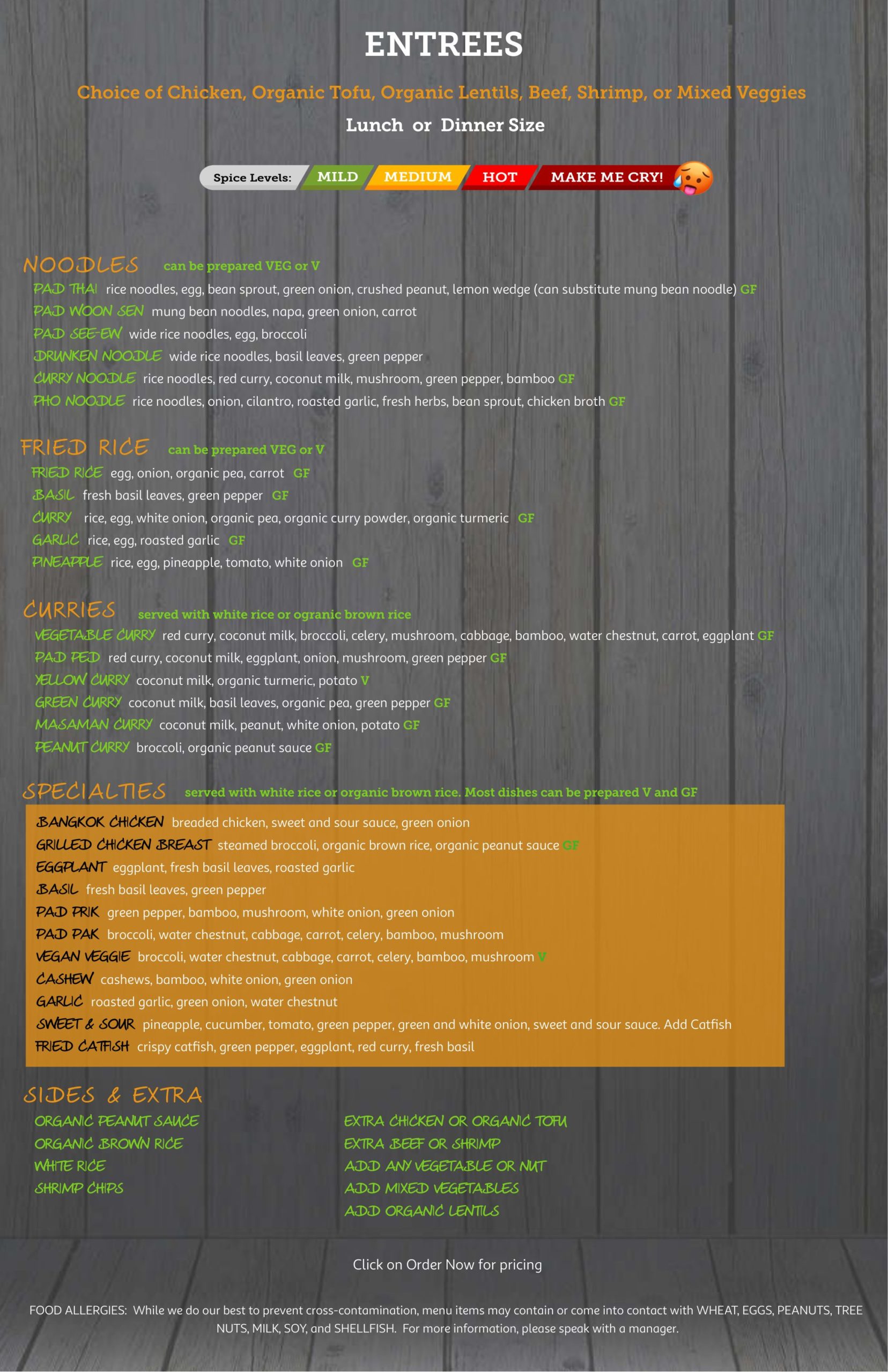 Menu | thai street KITCHEN